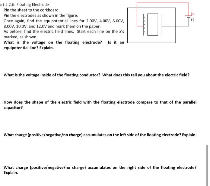 Solved 1A. What is the voltage on the floating electrode? Is | Chegg.com