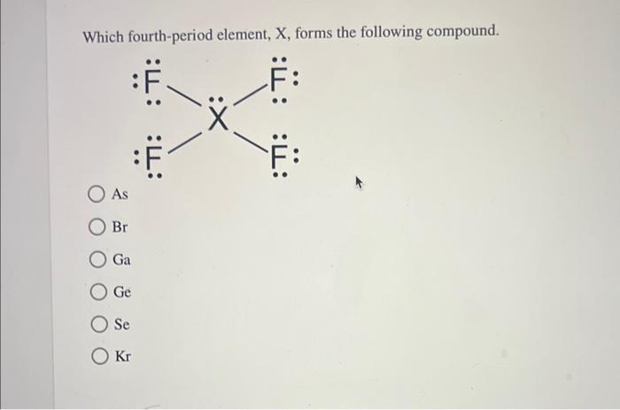 Solved Which fourth-period element, X, forms the following | Chegg.com