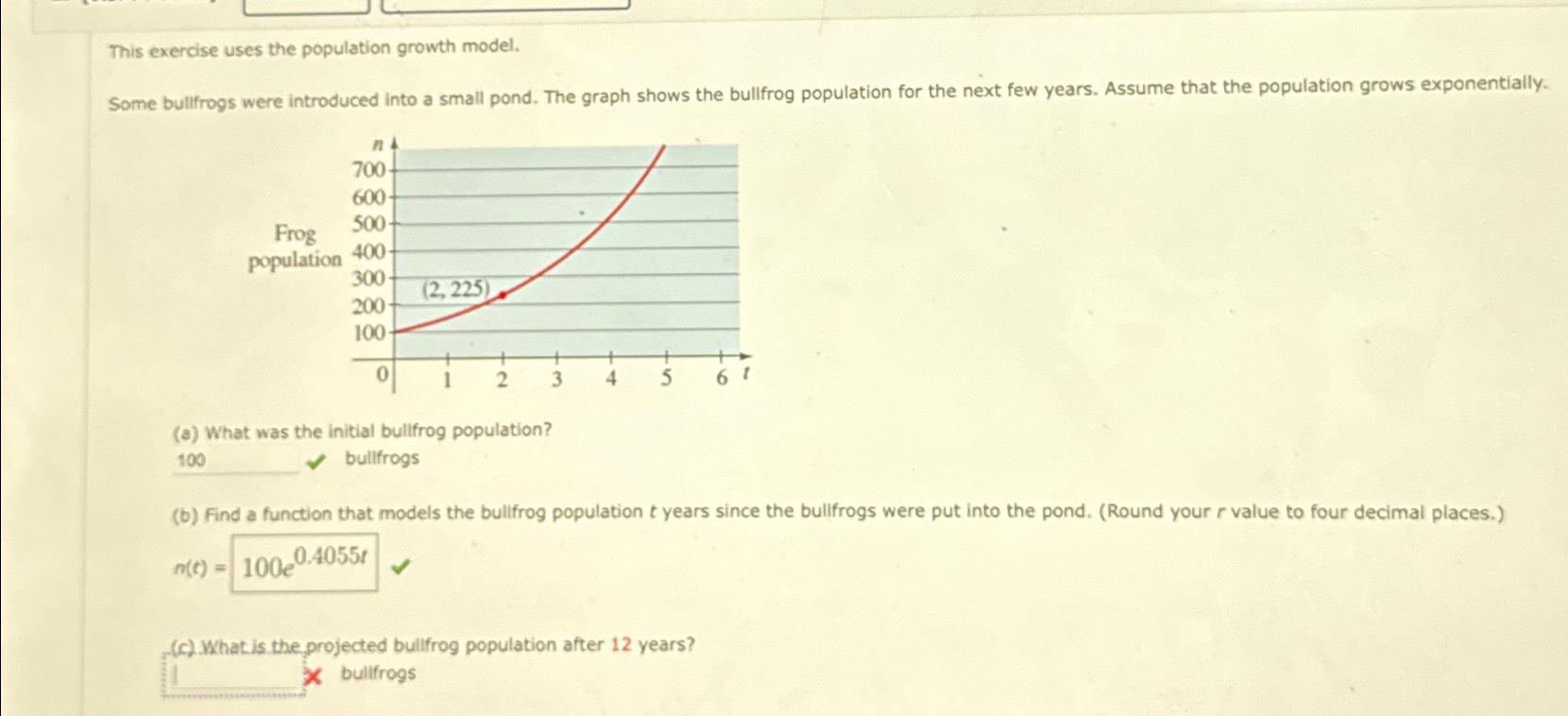 Solved This exercise uses the population growth model.Some | Chegg.com