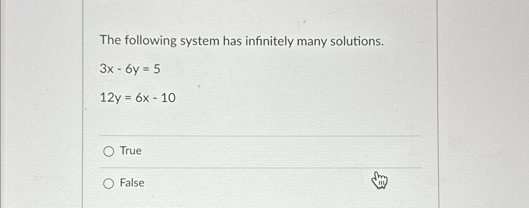 Solved The following system has infinitely many | Chegg.com