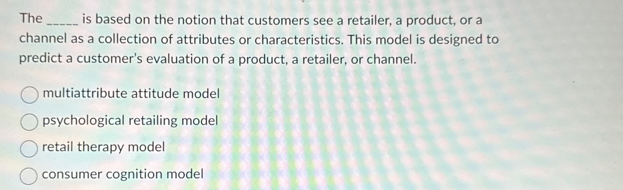 Solved Theis based on the notion that customers see a | Chegg.com