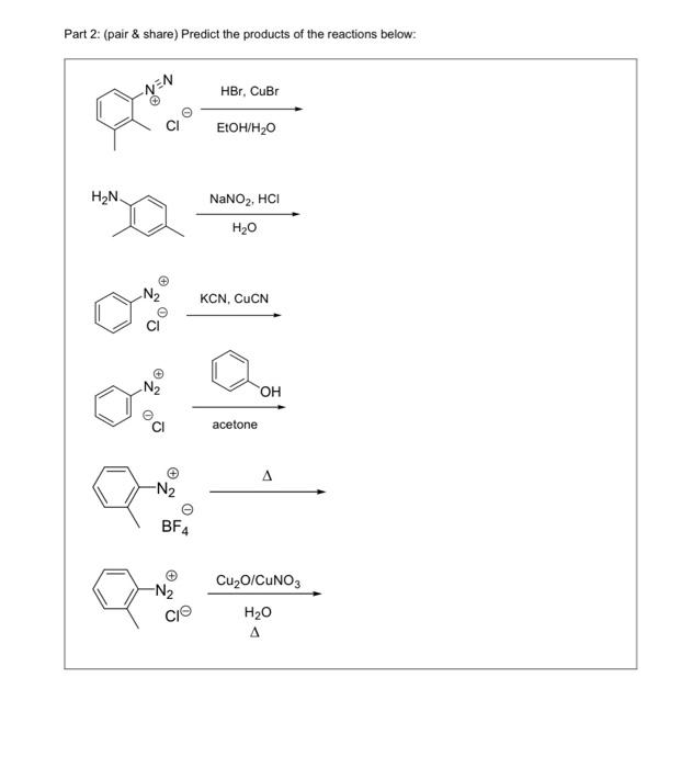 Solved Part 2 Pair And Share Predict The Products Of The