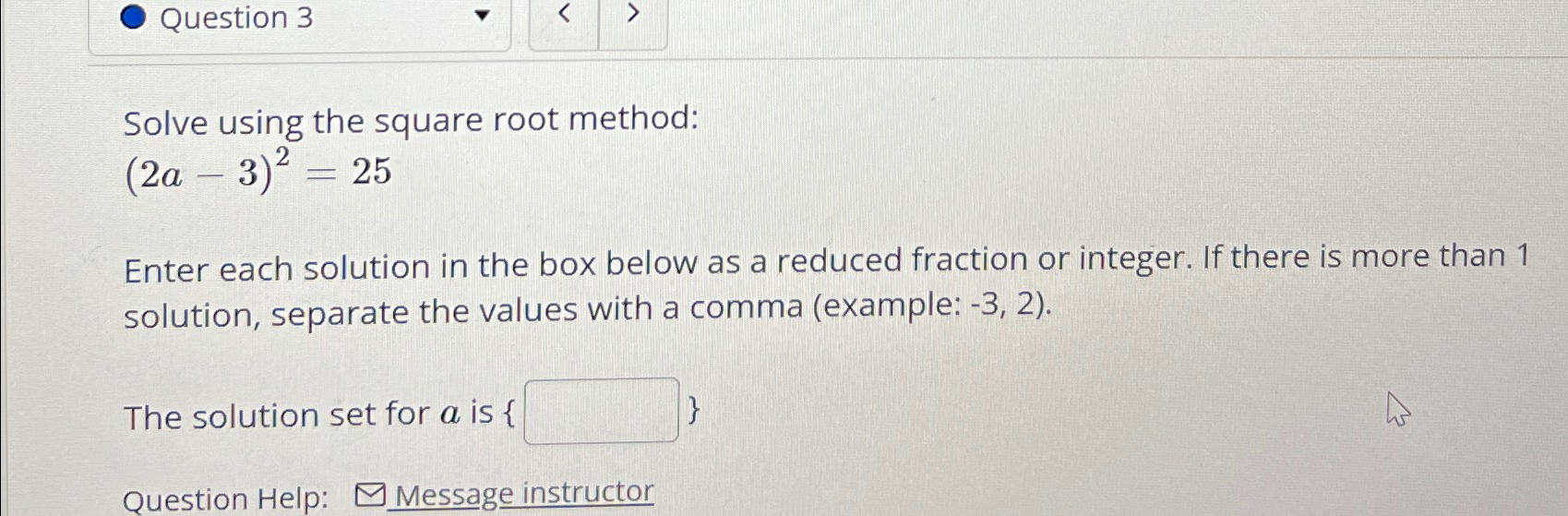 Solved Question 3Solve using the square root | Chegg.com