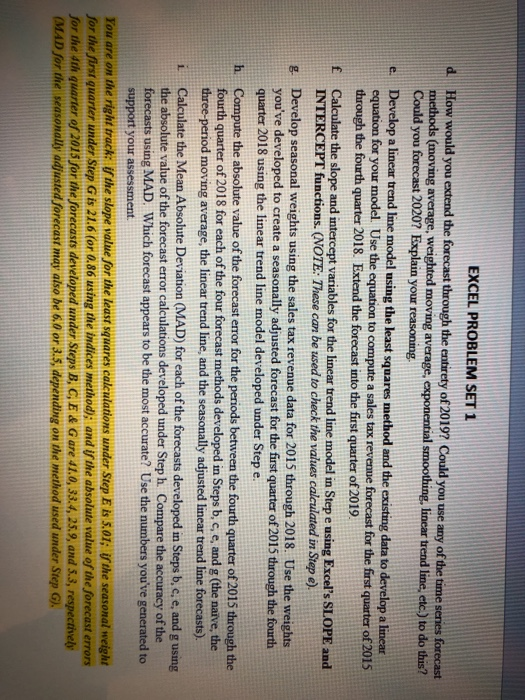 EXCEL PROBLEM SET 1 NOTE : In creating spreadsheets, | Chegg.com