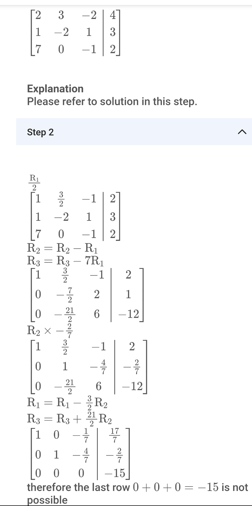 Solved ⎣⎡2173−20−21−1432⎦⎤ Explanation Please refer to | Chegg.com