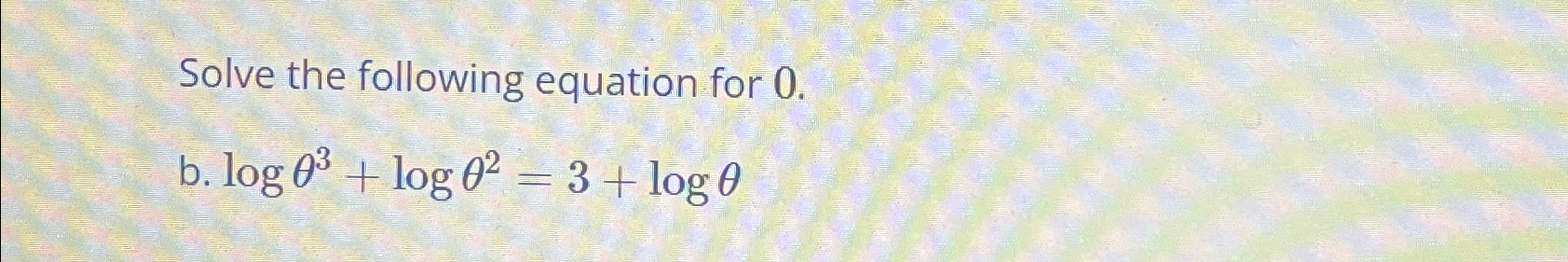 Solved Solve the following equation for | Chegg.com