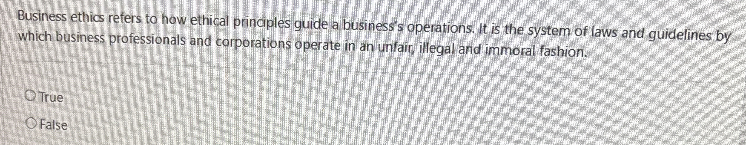 Solved Business ethics refers to how ethical principles | Chegg.com