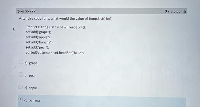 Solved After the following code runs, what would be the size | Chegg.com