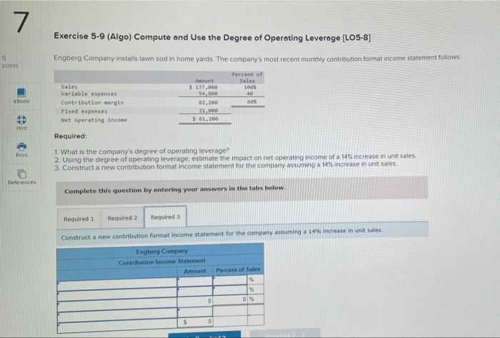 Solved saved 7 Exercise 5-9 (Algo) Compute and Use the | Chegg.com