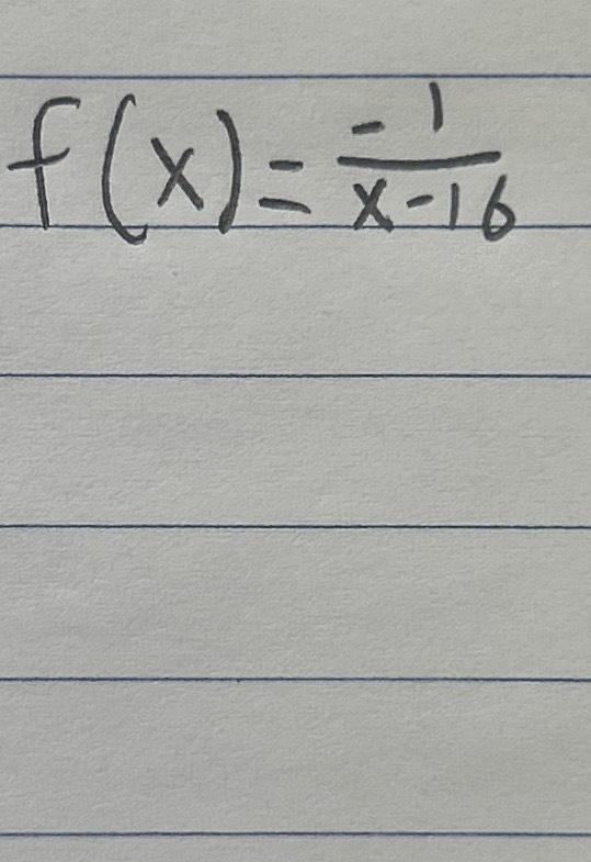 Solved f(x)=-1x-16 | Chegg.com