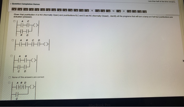 Solved Given that pushbuttons A and Care NO (Normally Open) | Chegg.com