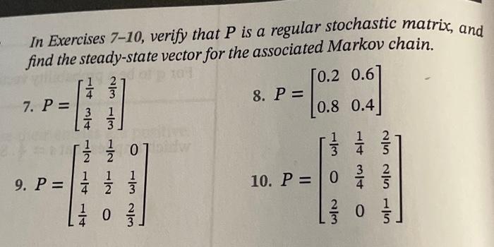 Solved In Exercises 7-10, verify that P is a regular | Chegg.com
