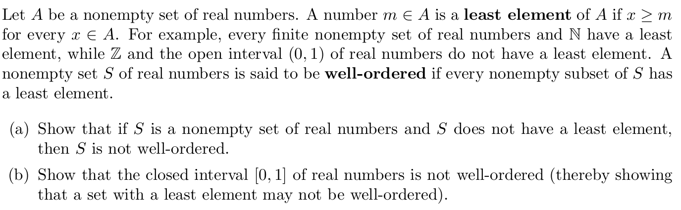 Solved Let A ﻿be a nonempty set of real numbers. A number | Chegg.com