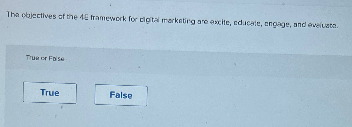 Solved The objectives of the 4E ﻿framework for digital | Chegg.com