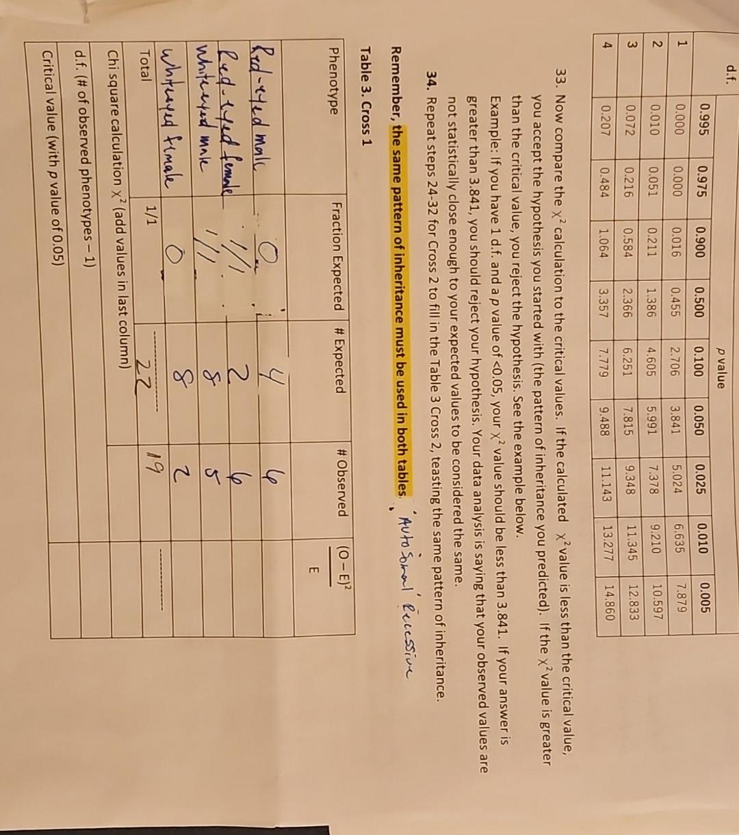 33. Now compare the x2 calculation to the critical | Chegg.com