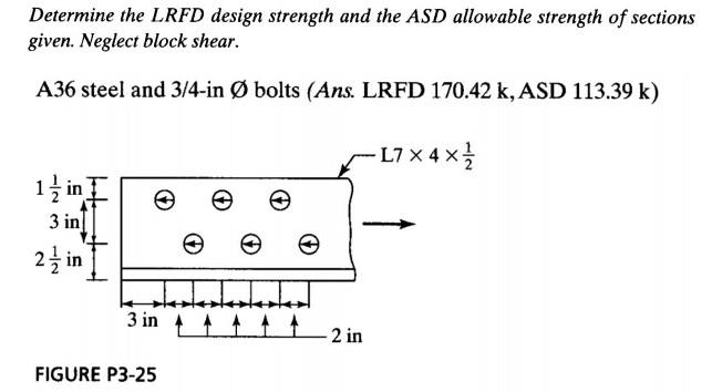 Solved Determine the LRFD design strength and the ASD | Chegg.com