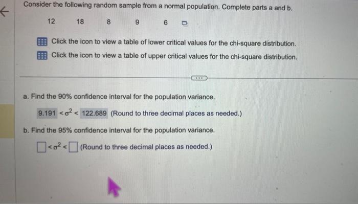 Solved Consider the following random sample from a normal | Chegg.com
