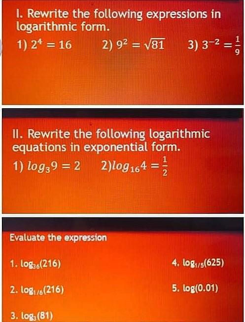Solved A. Transform the following logarithmic exponential | Chegg.com
