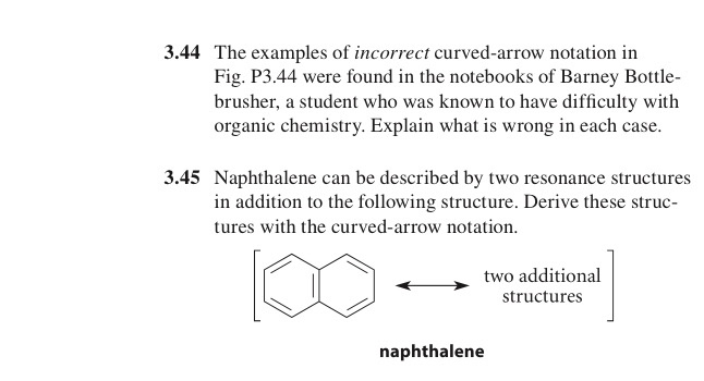 Solved 3.44 The examples of incorrect curved-arrow notation | Chegg.com