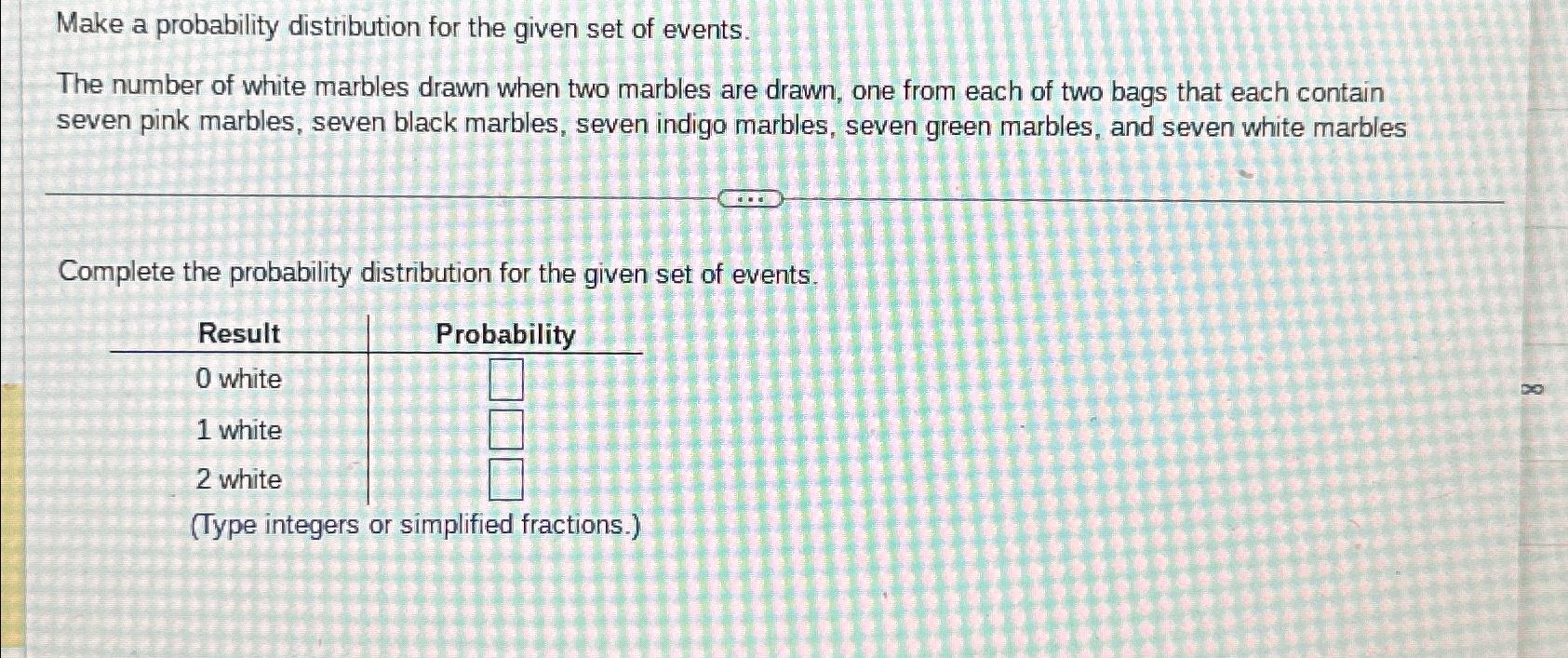 Solved Make a probability distribution for the given set of | Chegg.com
