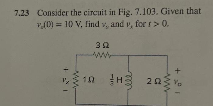 Solved 7.23 Consider the circuit in Fig. 7.103. Given that | Chegg.com