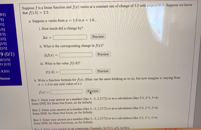 Solved Suppose f is a linear function and f(x) varies at a | Chegg.com