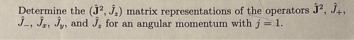 Solved Determine the (J^2,J^z) matrix representations of the | Chegg.com