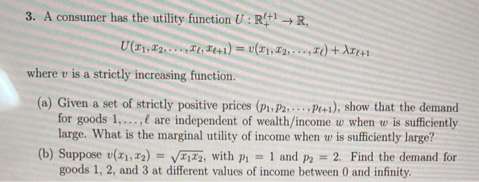 Solved A customer has the utility functionwhere v is a | Chegg.com
