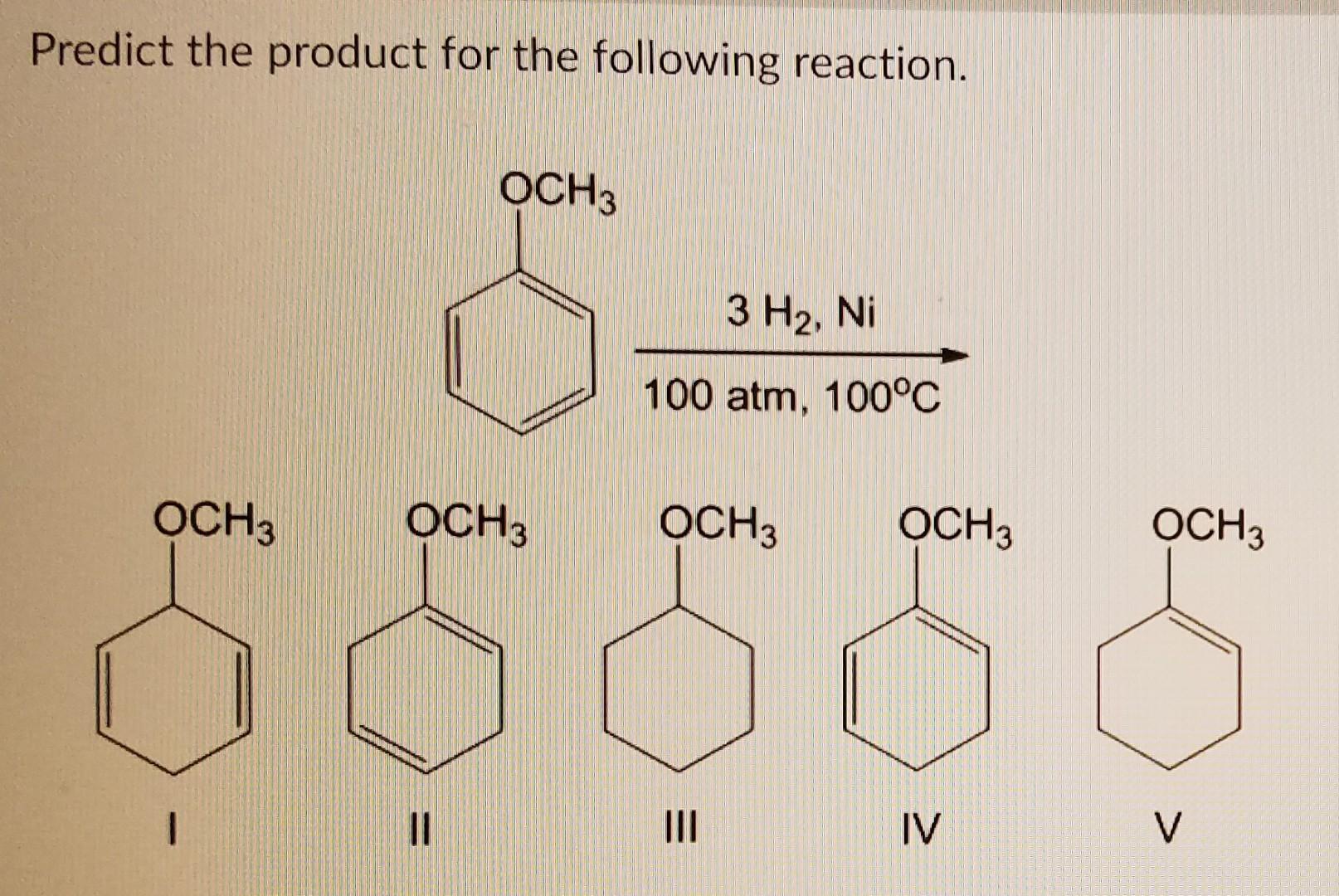 Solved Predict the product for the following reaction. OCH3 | Chegg.com