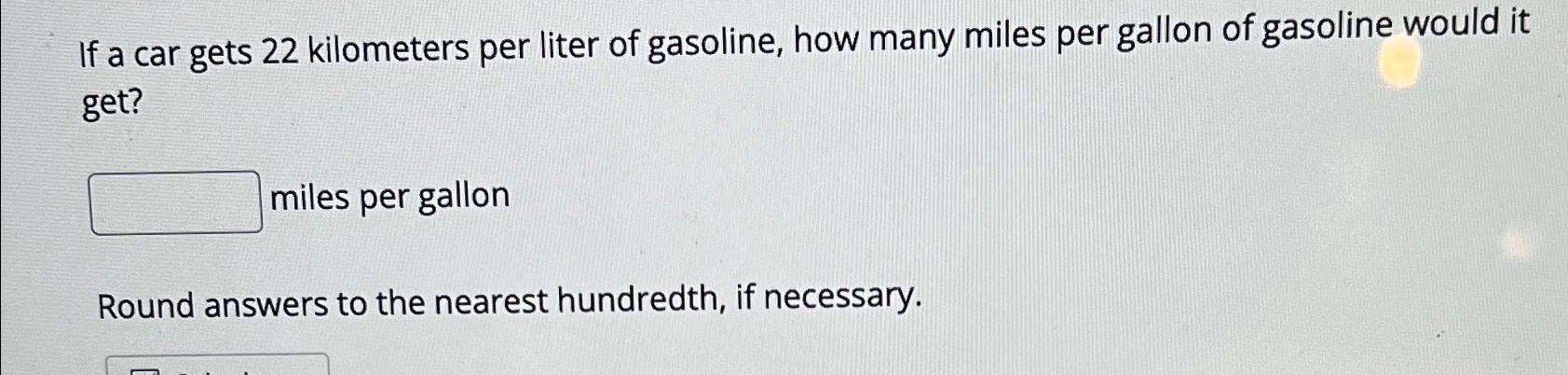 Solved If a car gets 22 ﻿kilometers per liter of gasoline, | Chegg.com