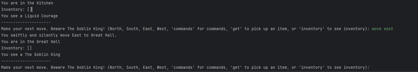 Working On My Text Based Python Game When You Move