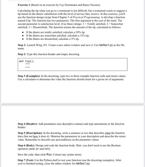 Solved Exercise 1 (Based on an exercise by Cay Horstmann and | Chegg.com
