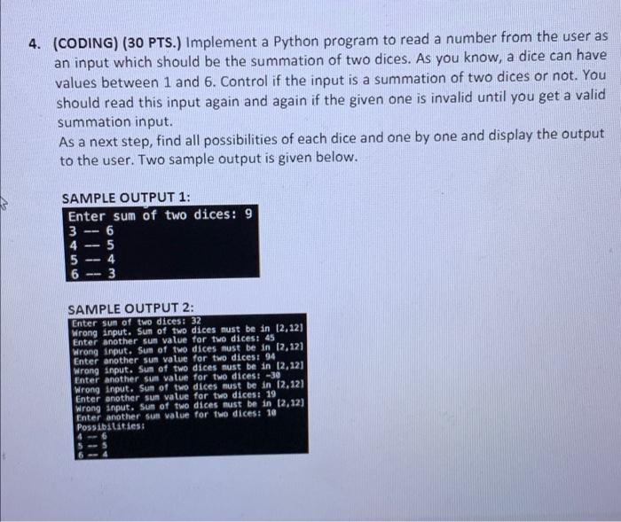 Solved (CODING) (30 PTS.) Implement a Python program to read | Chegg.com