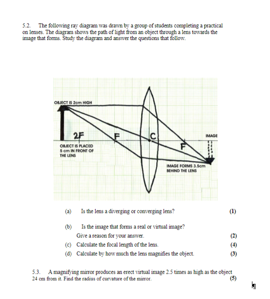 Solved (a) ﻿Is the lens a diverging or converging lens?(b) | Chegg.com