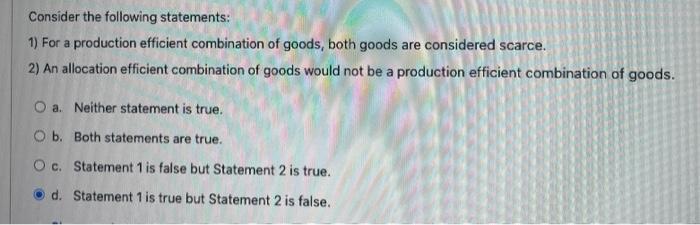 Solved Consider the following statements: 1) For a | Chegg.com
