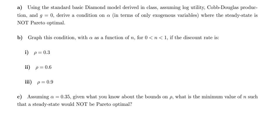 Solved a) Using the standard basic Diamond model derived in | Chegg.com