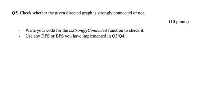 Solved Q5. Check whether the given directed graph is | Chegg.com