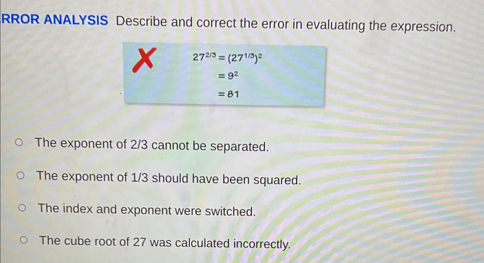 Solved RROR ANALYSIS Describe and correct the error in | Chegg.com