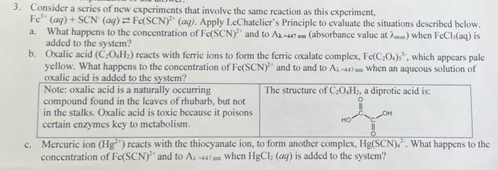 Solved 3. Consider a series of new experiments that involve | Chegg.com