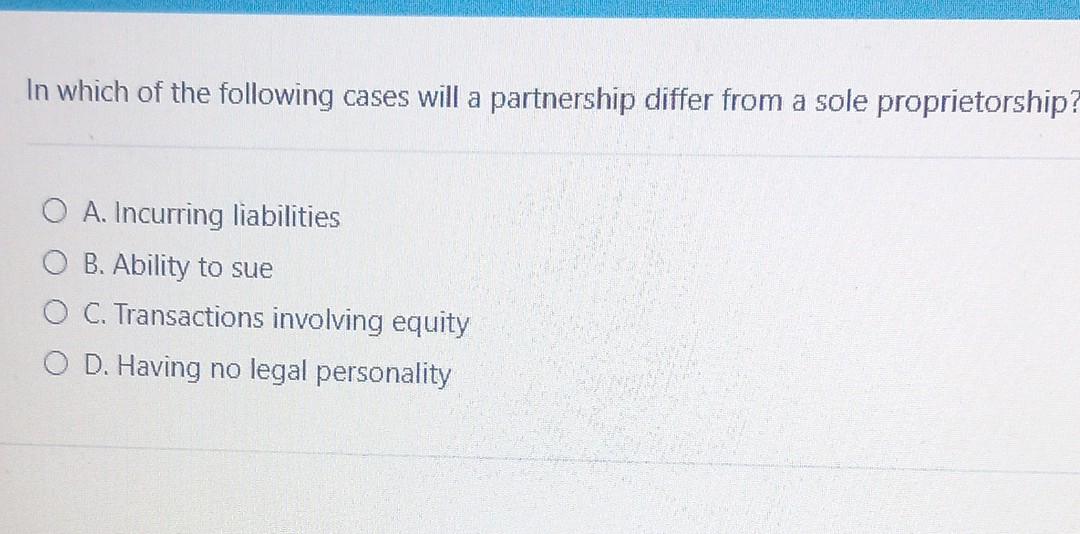 Solved In which of the following cases will a partnership | Chegg.com