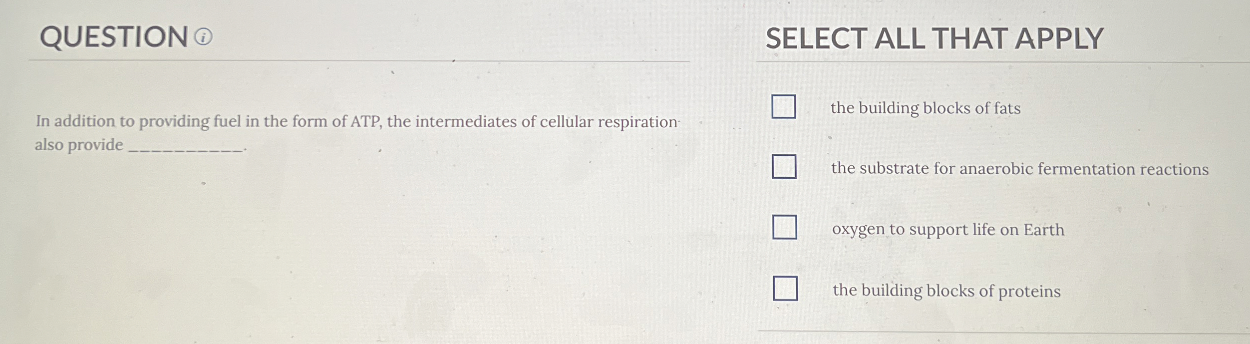Solved QUESTION ?® SELECT ALL THAT APPLYIn addition to | Chegg.com