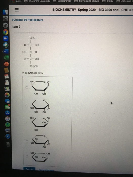 Solved BIOCHEMISTRY -Spring 2020 - BIO 3390 and- CHE 33 | Chegg.com
