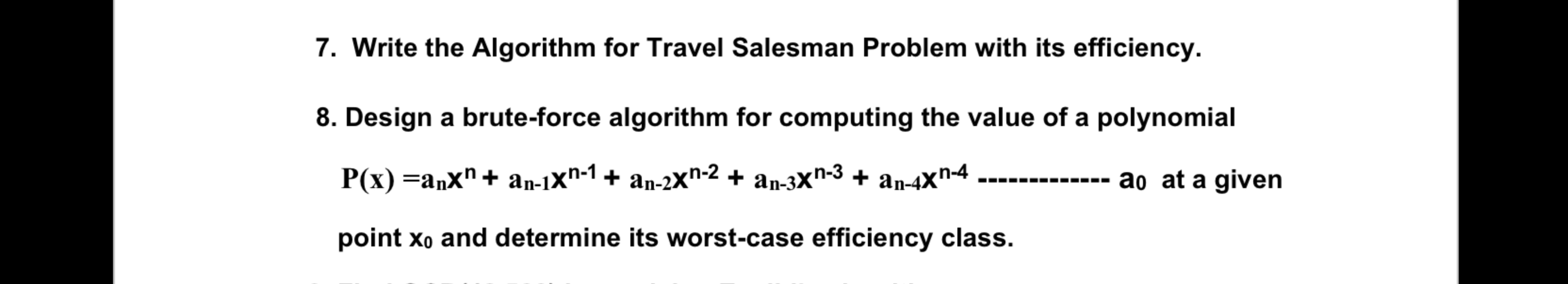 Write the Algorithm for Travel Salesman Problem with | Chegg.com