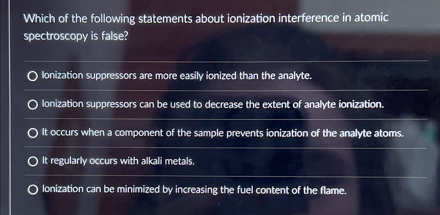 Solved Which of the following statements about ionization | Chegg.com