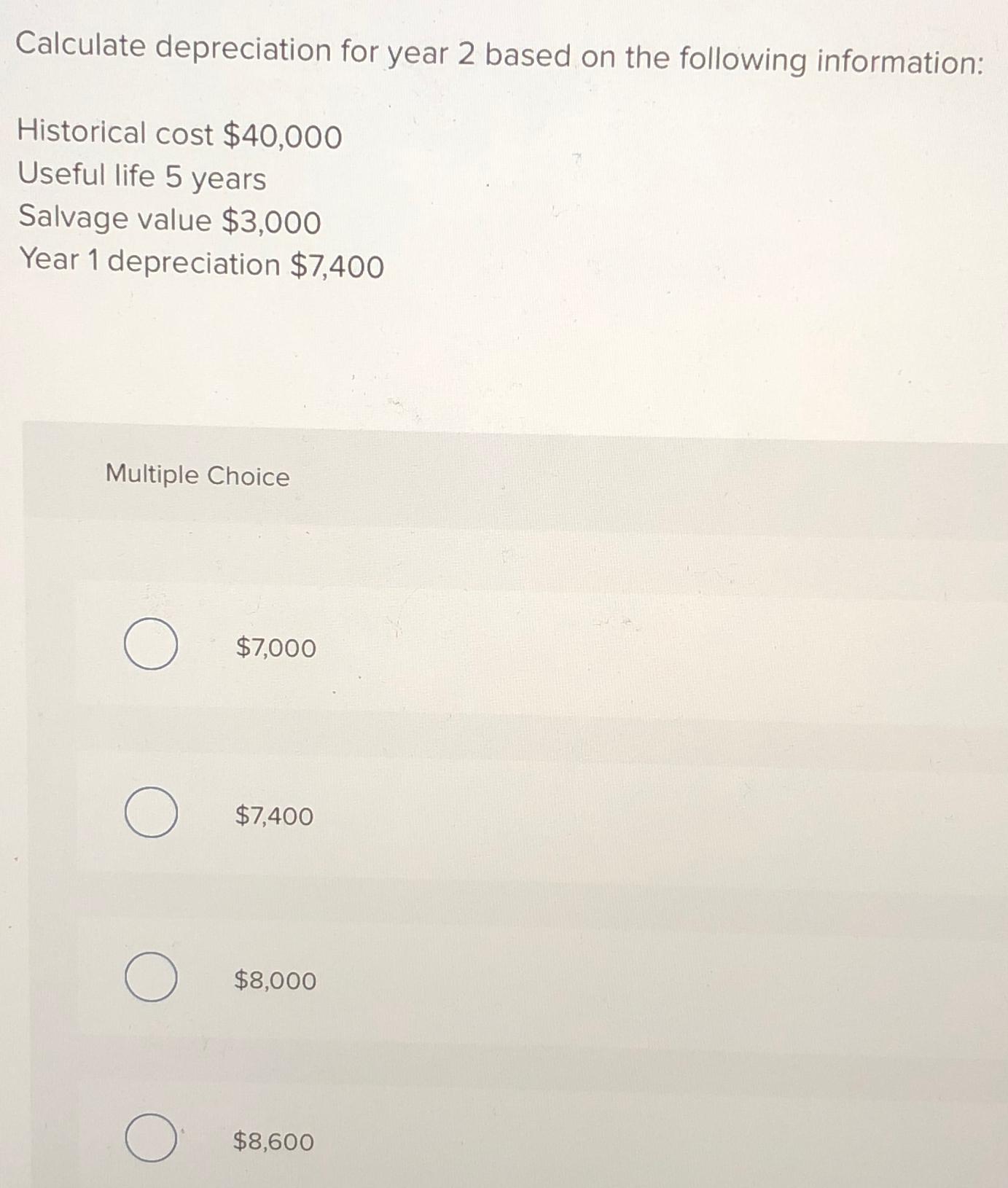 Solved Calculate depreciation for year 2 based on the | Chegg.com