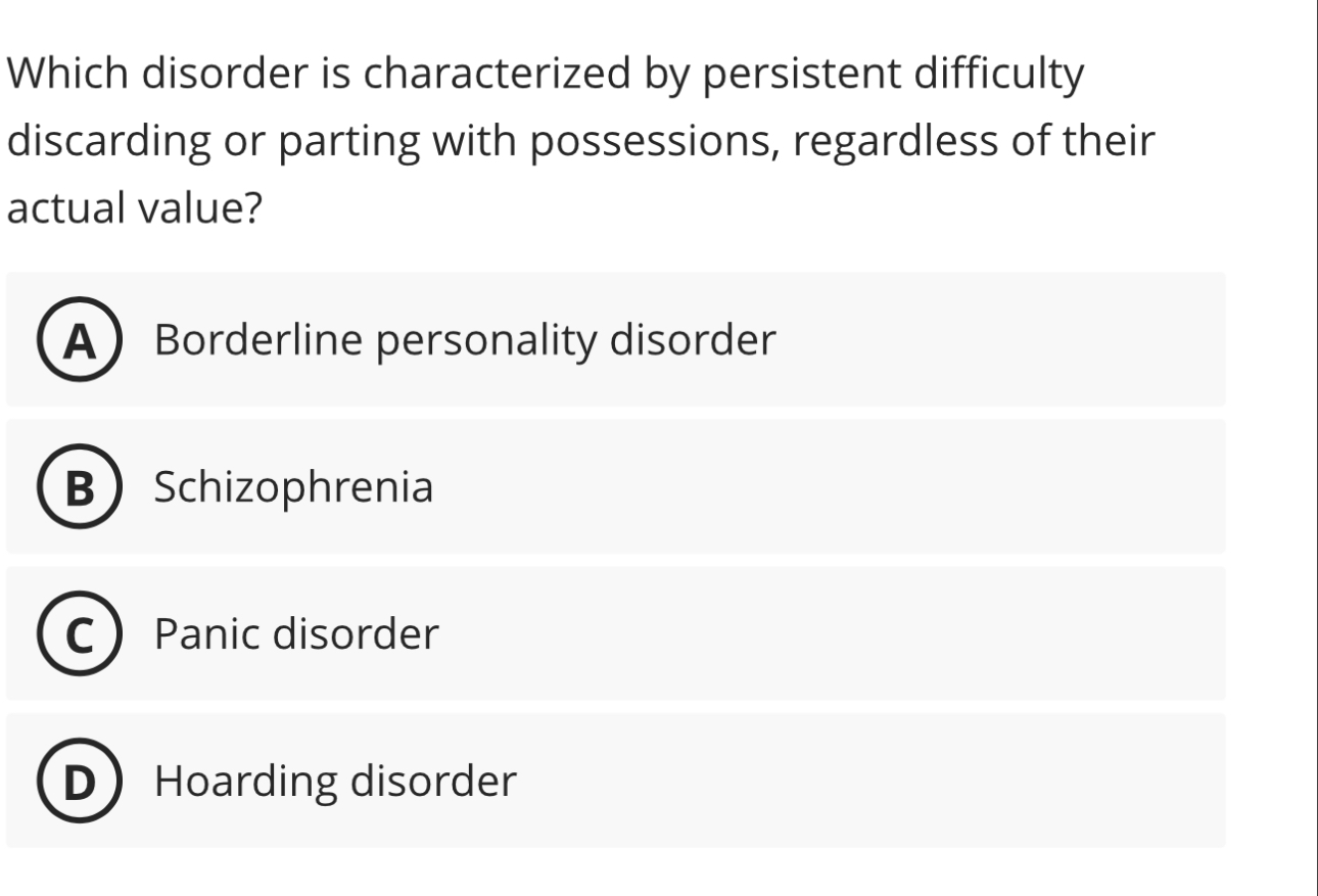 Solved Which disorder is characterized by persistent | Chegg.com