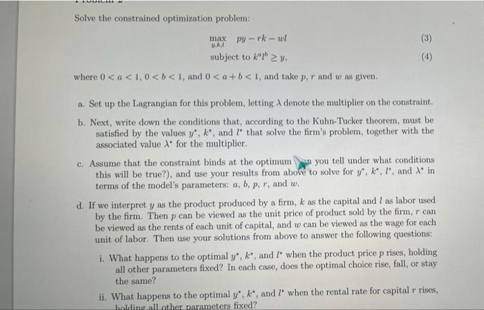 Solved Solve the constrained optimization problem: (3) V. | Chegg.com