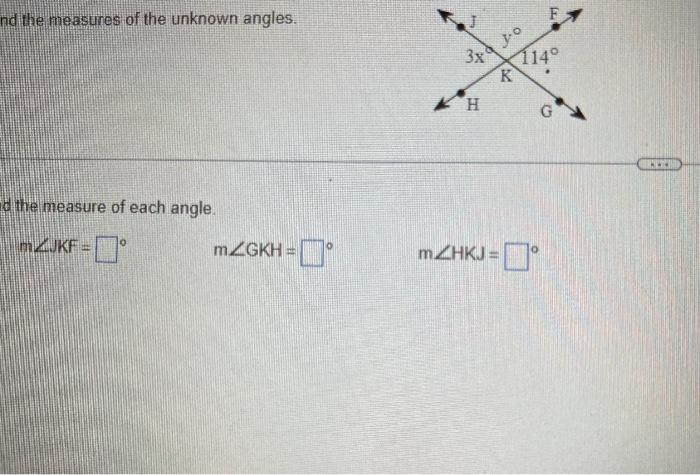 Solved nd the measures of the unknown angles. dthe measure | Chegg.com