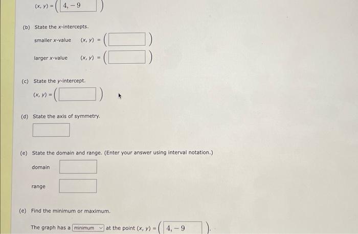 Solved Use the graph to identify the following | Chegg.com