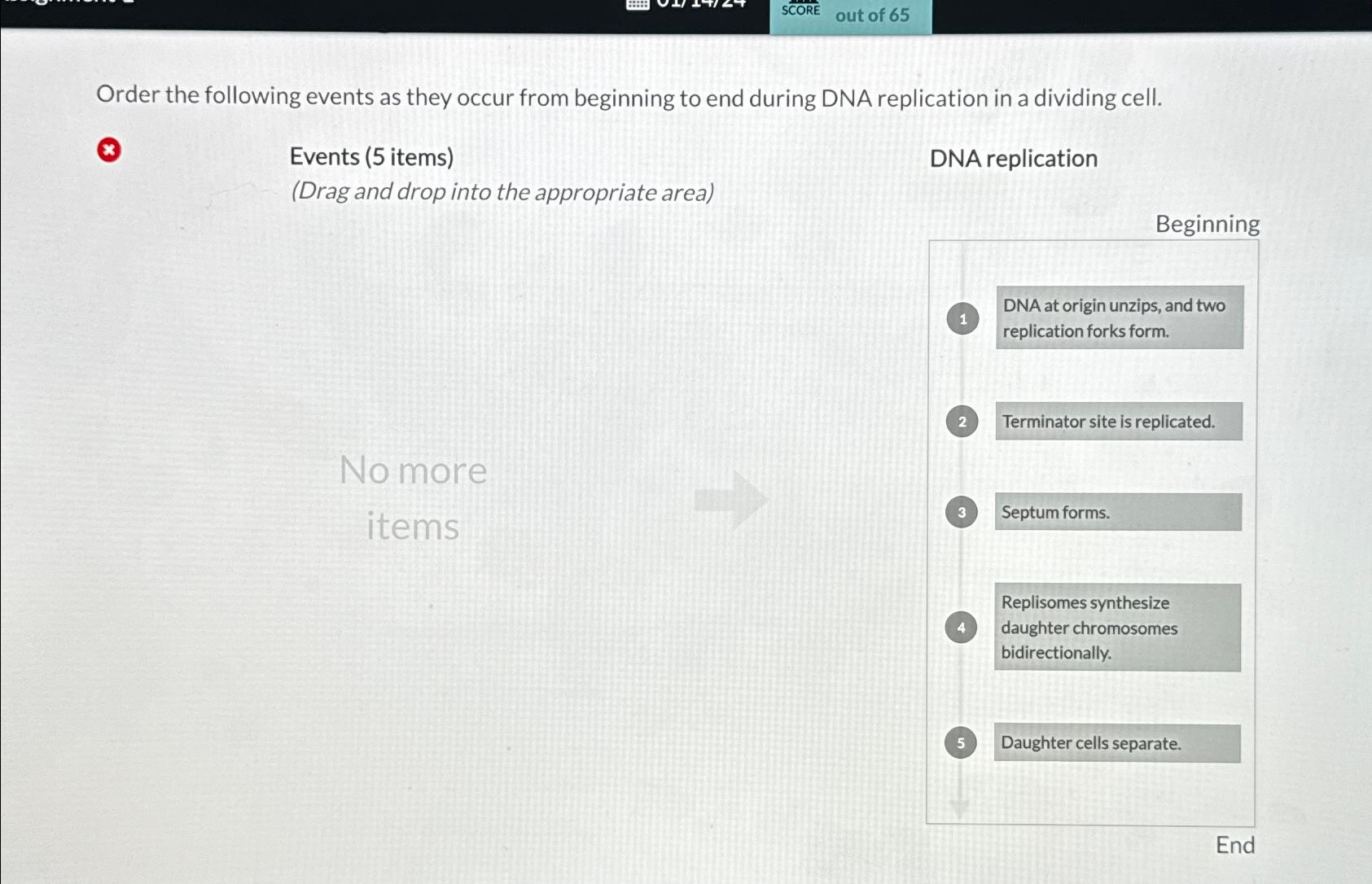 Solved Order the following events as they occur from | Chegg.com